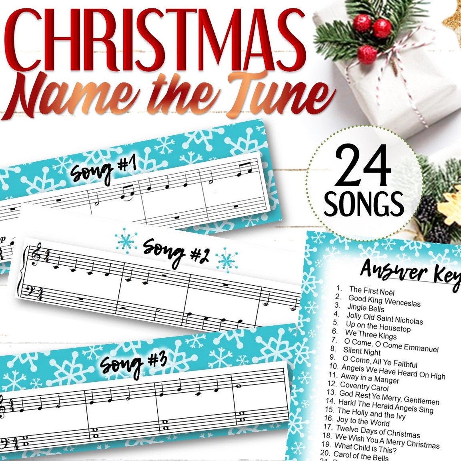 Christmas Music "name That Tune" - INSTANT DOWNLOAD - Etsy