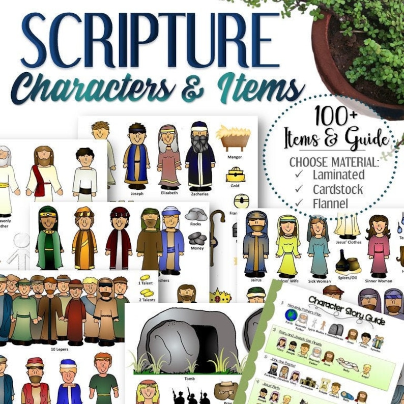 100+ Felt, Printed, or Laminated Characters for Scripture Stories - Etsy