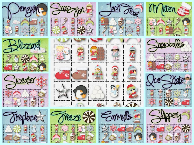 30 Winter Bingo Cards INSTANT DOWNLOAD - Etsy