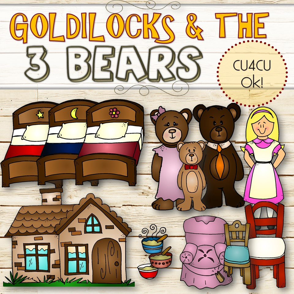 Goldilocks and the 3 Bears Clipart Cu and Cu4cu OK | Etsy