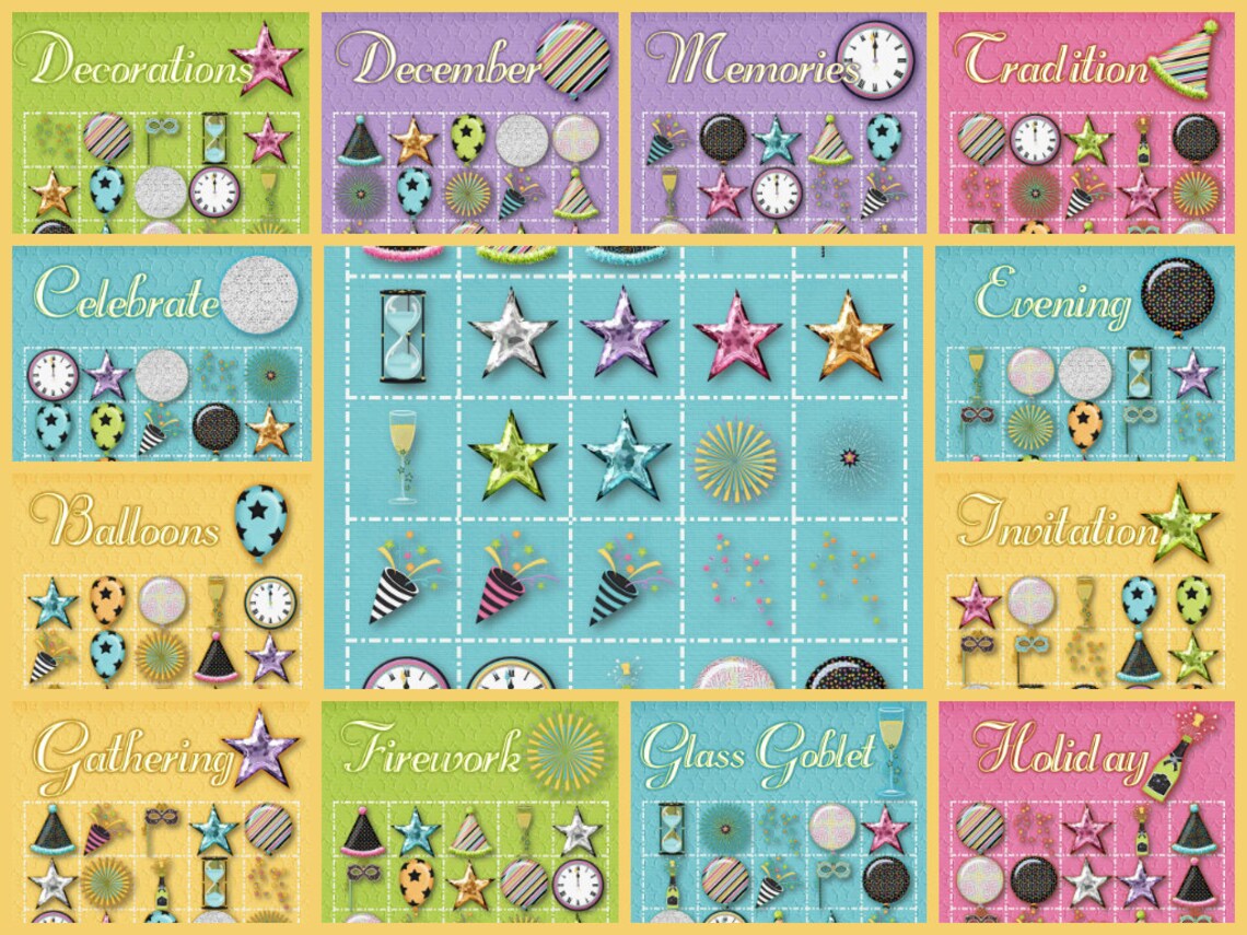 30 New Year's Eve Bingo Cards - INSTANT DOWNLOAD - Etsy