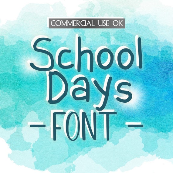 Digital Handwritten Font School Days cu and Cu4cu OK | Etsy