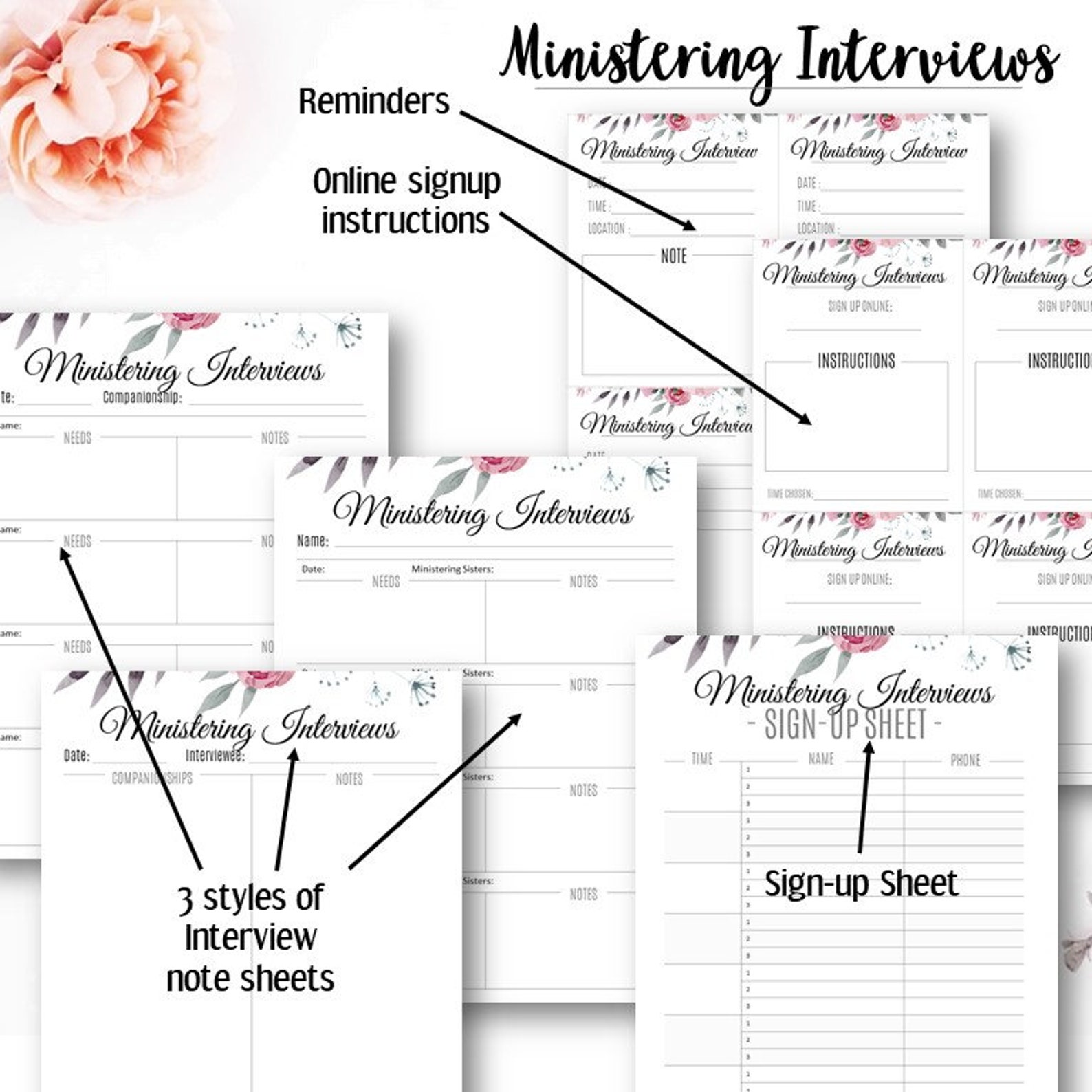 EDITABLE Ministering Interview Kit INSTANT DOWNLOAD - Etsy