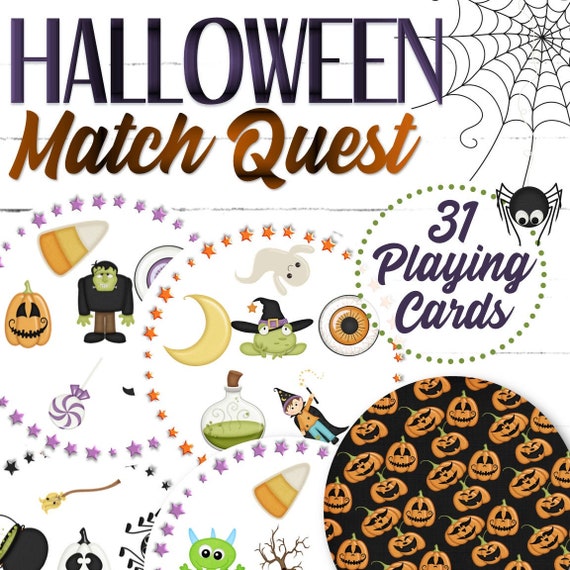Halloween Match Quest Game DIGITAL DOWNLOAD | Etsy
