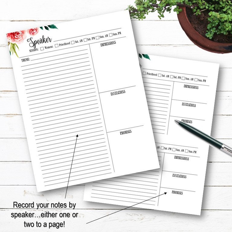 EDITABLE General Conference Study Notebook INSTANT DOWNLOAD - Etsy