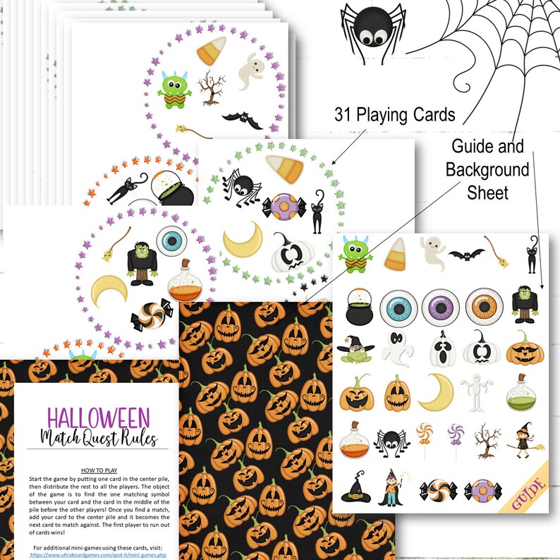 Halloween Match Quest Game DIGITAL DOWNLOAD | Etsy