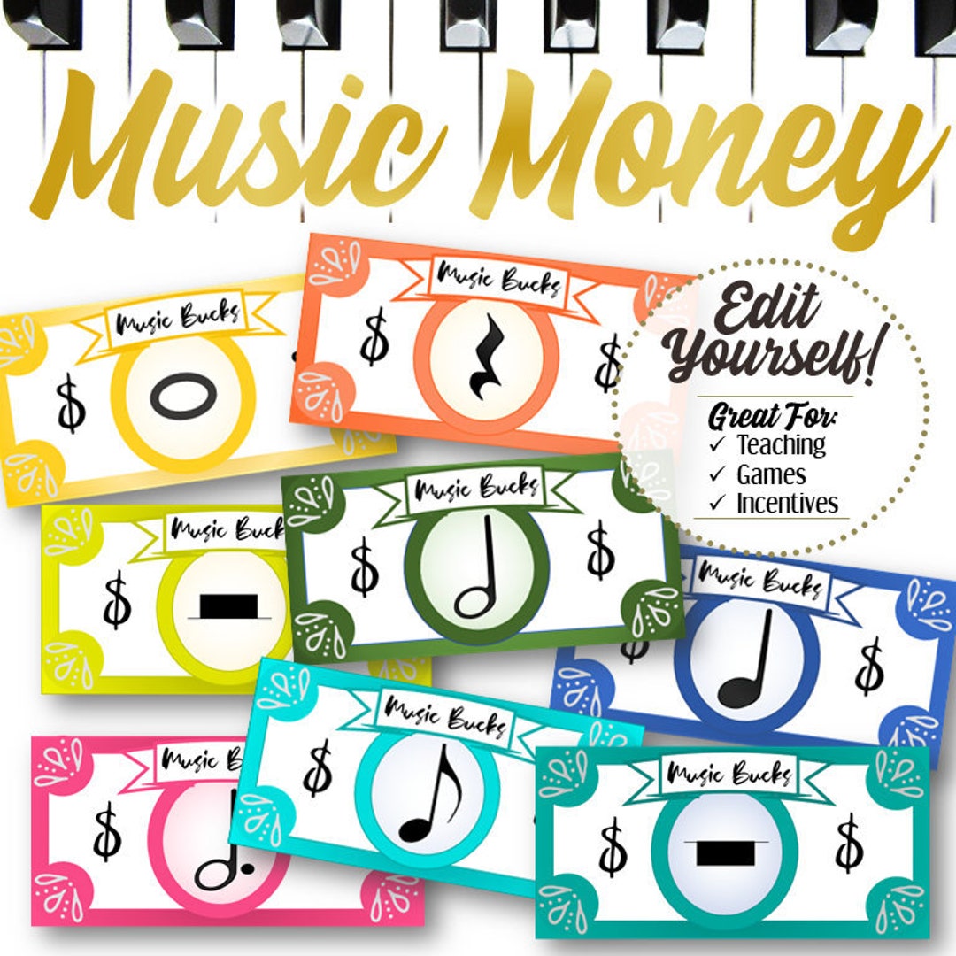 EDITABLE Music Money - INSTANT DOWNLOAD - Etsy