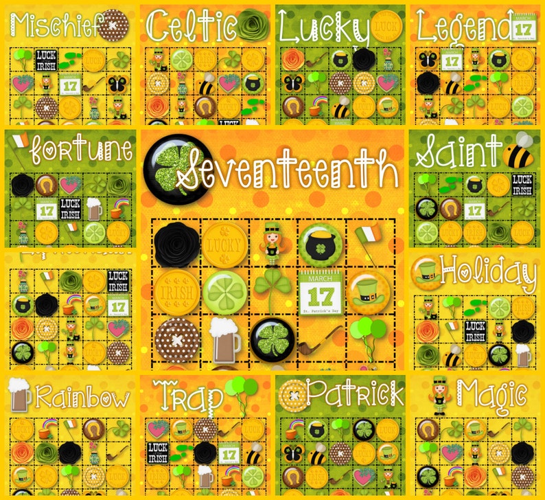 30 St. Patrick Bingo Cards INSTANT DOWNLOAD | Etsy