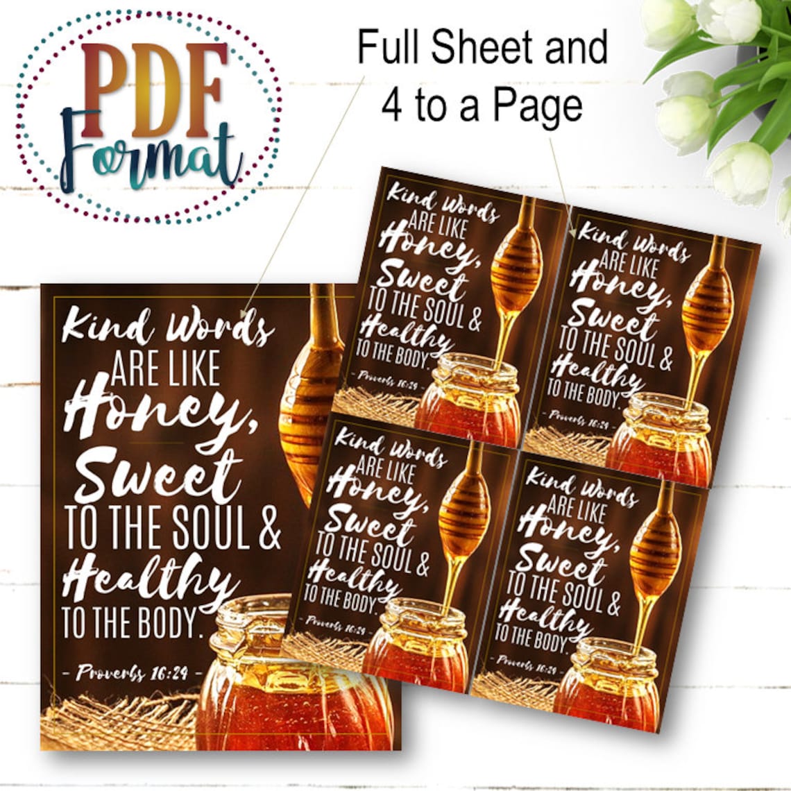 EDITABLE Kind Words Are Like Honey Printable INSTANT - Etsy