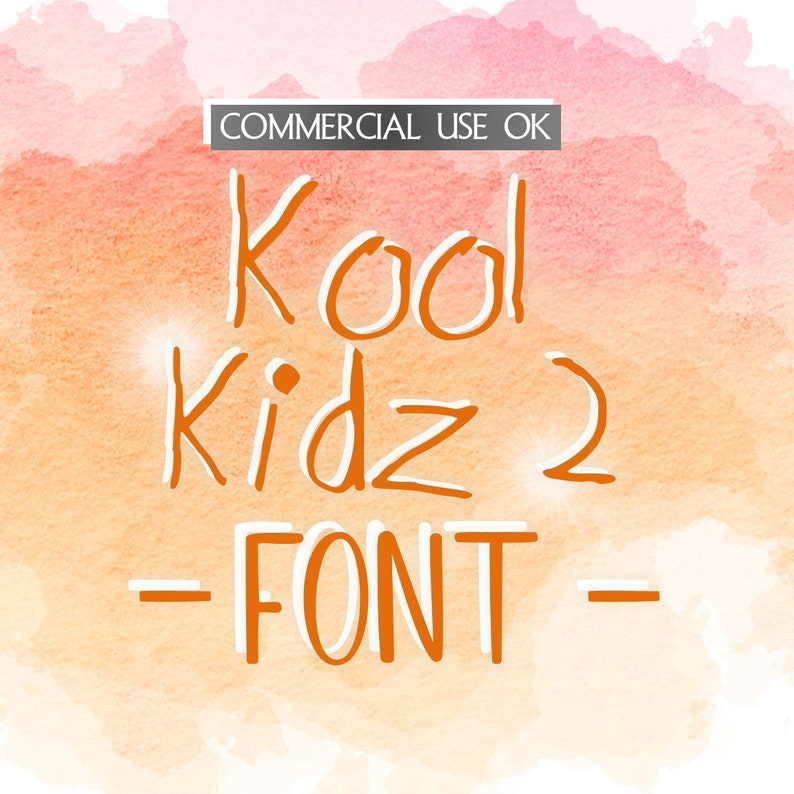 Digital Handwritten Font Kool Kidz 2 cu and Cu4cu OK - Etsy