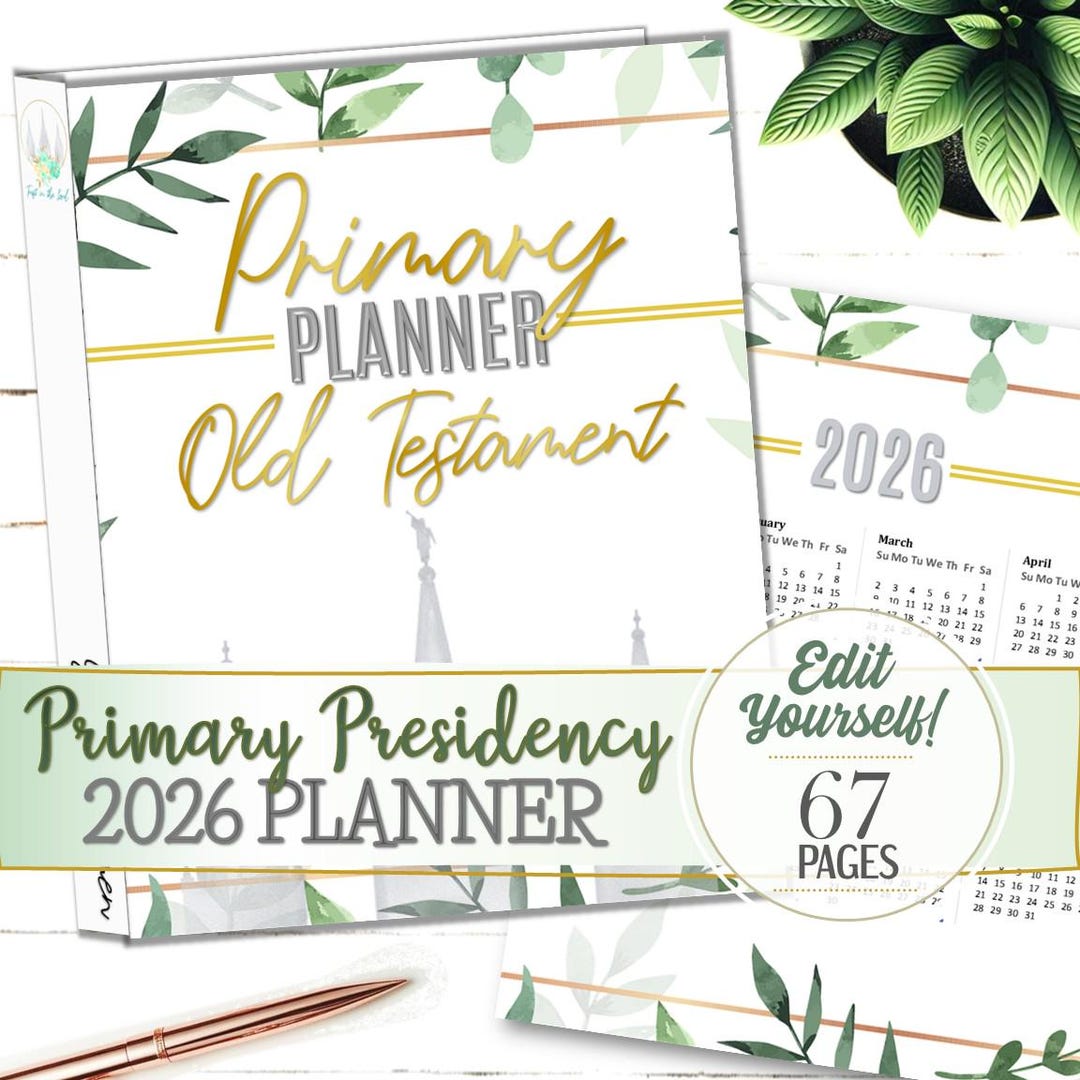 EDITABLE 2026 Primary Presidency Planner - Instant Download - Etsy