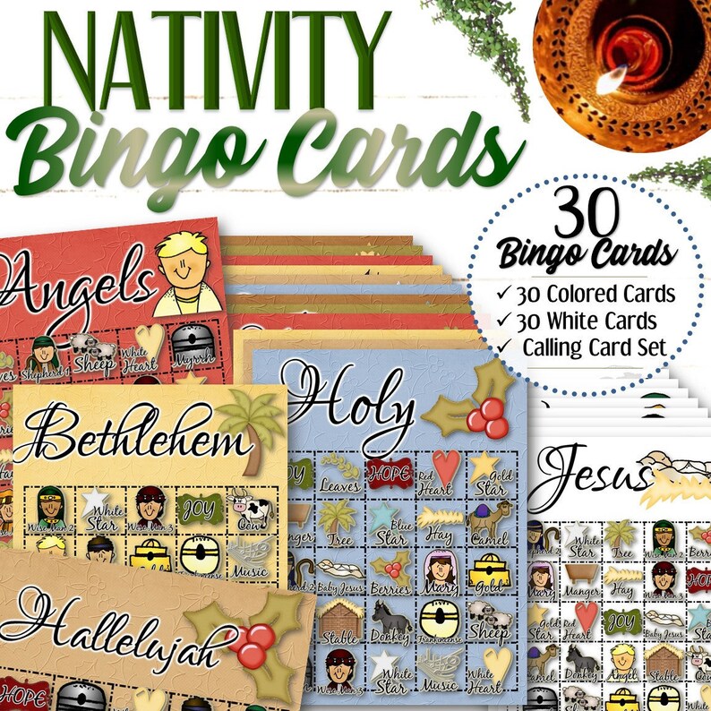 30 Christmas Nativity Bingo Cards - INSTANT DOWNLOAD - Etsy