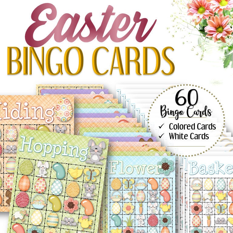 60 Easter Bingo Cards INSTANT DOWNLOAD | Etsy