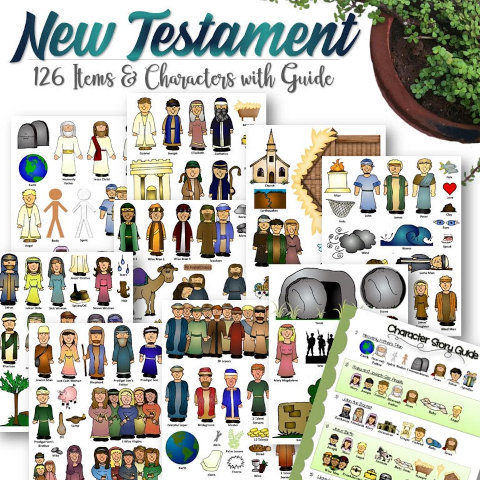100 Felt Printed or Laminated Characters for Scripture - Etsy