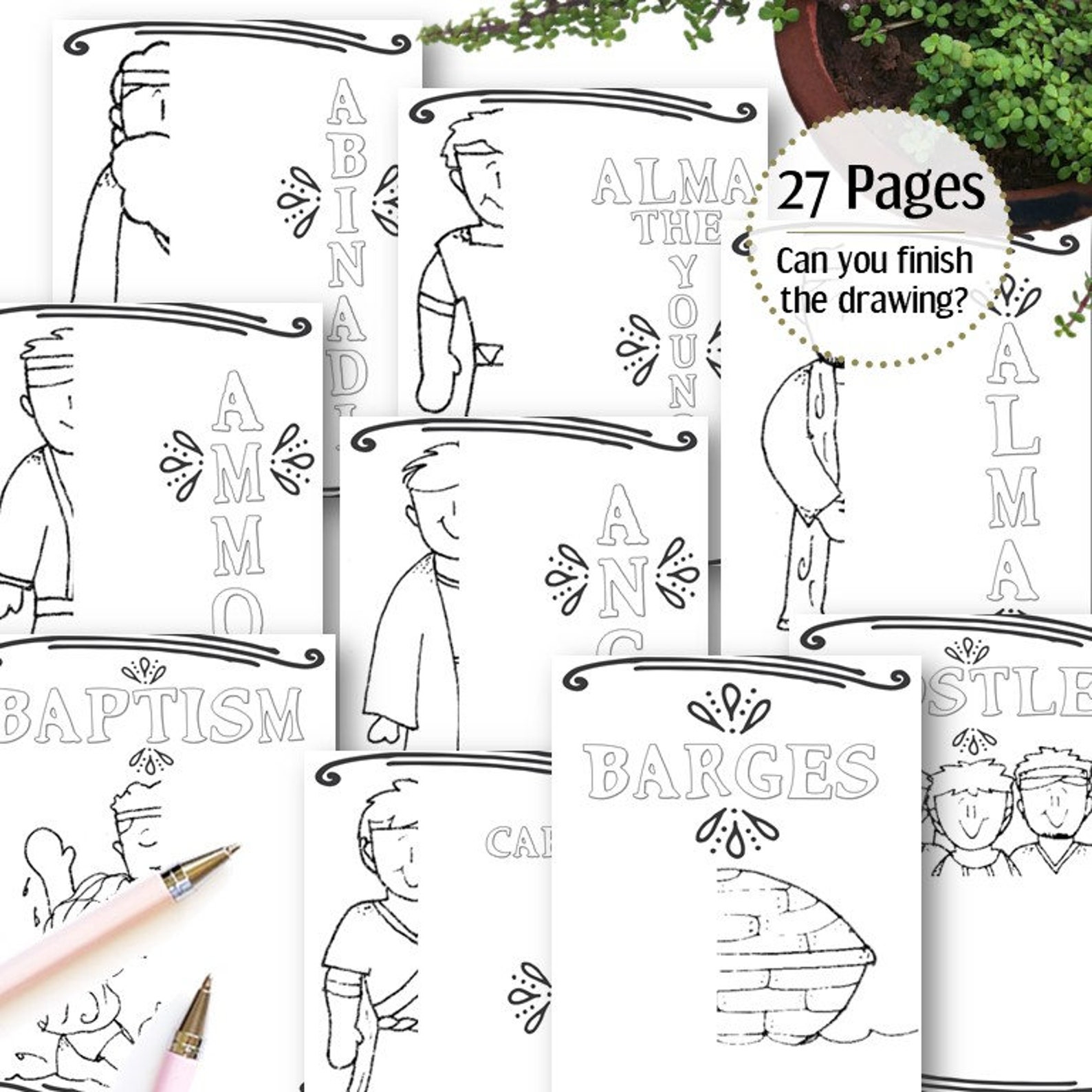 Book of Mormon Sketch Book 27 Pages INSTANT DOWNLOAD - Etsy