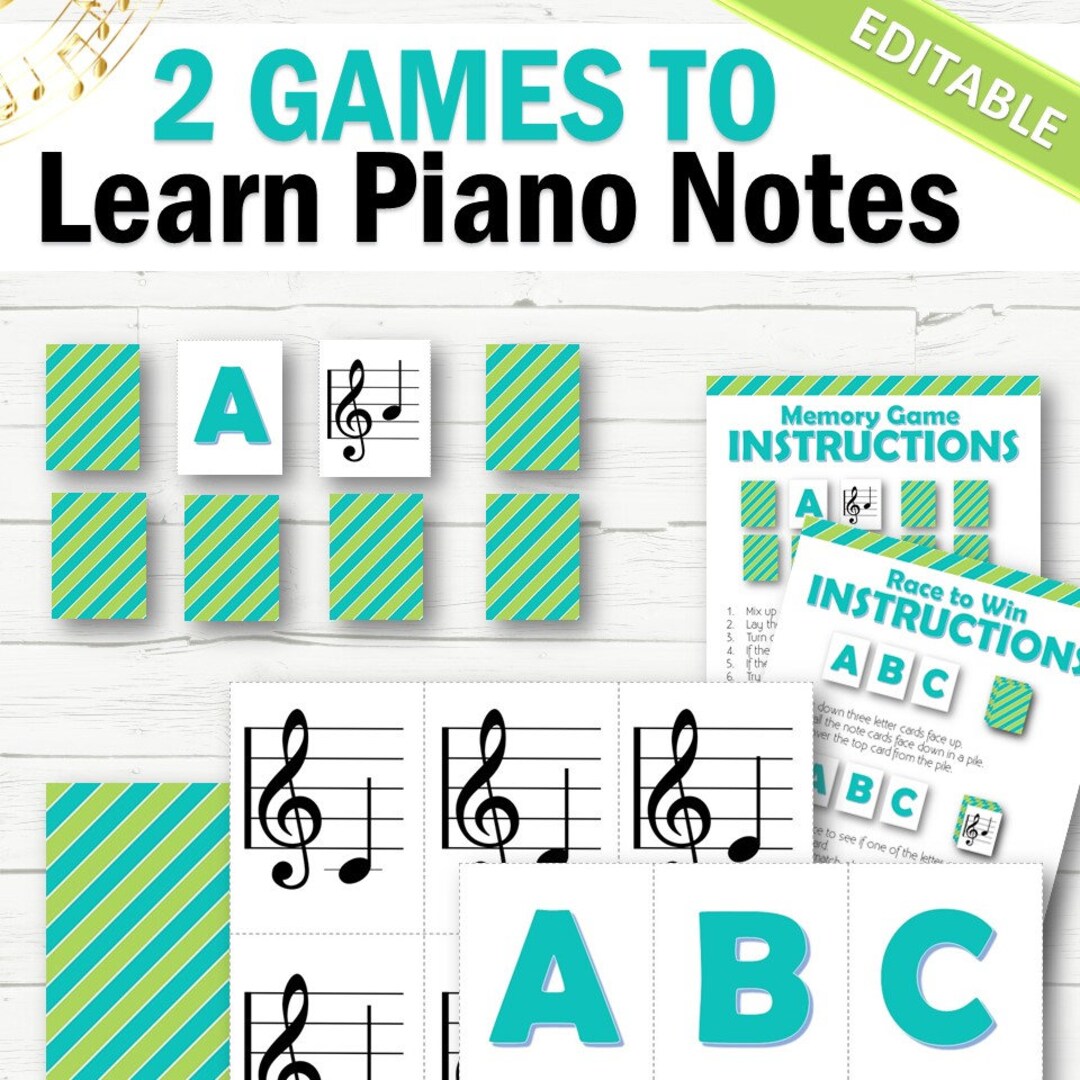 EDITABLE Piano Games to Learn Notes - INSTANT DOWNLOAD - Etsy
