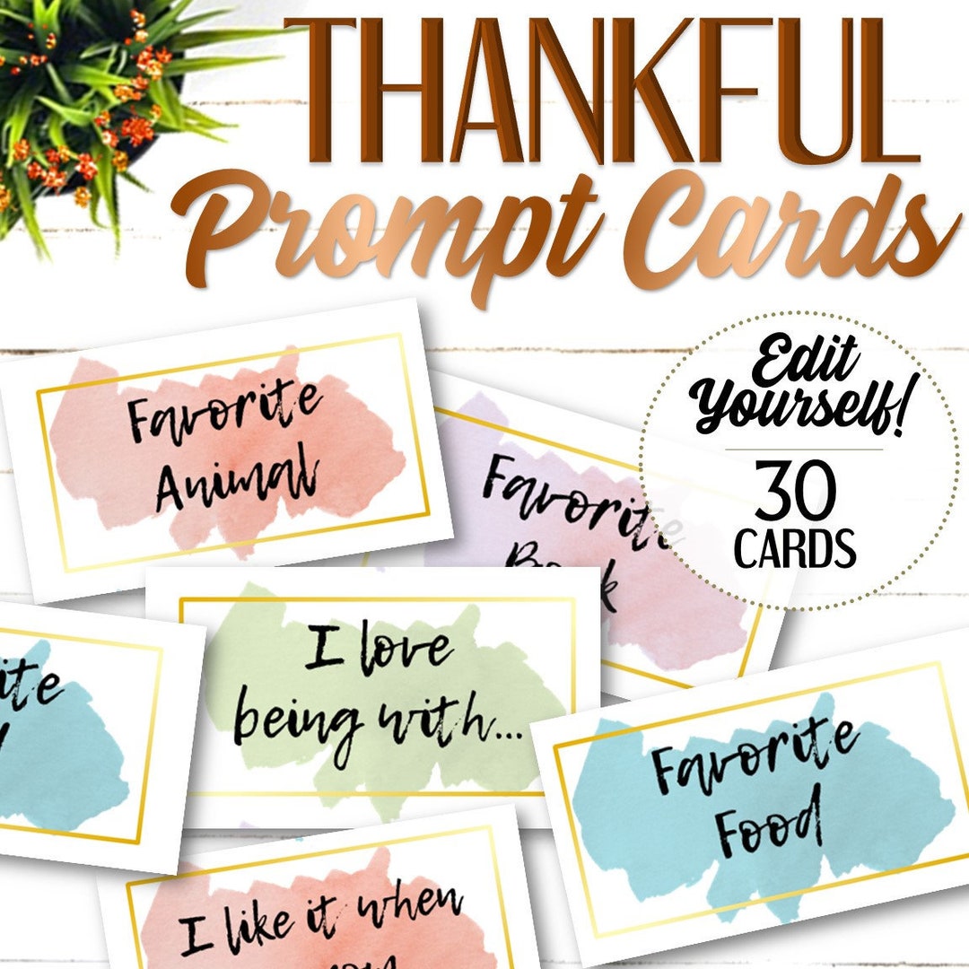 EDITABLE Thanksgiving Prompt Cards/conversation Starters - INSTANT ...