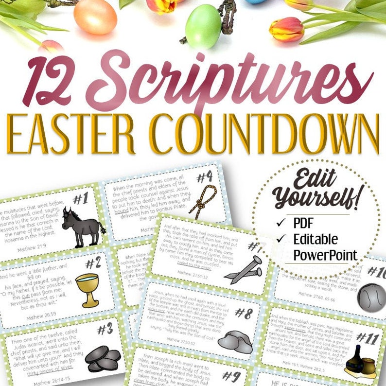EDITABLE Easter Egg Scripture Countdown INSTANT DOWNLOAD | Etsy