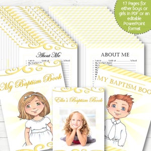 EDITABLE Boy and Girl Baptism Book/journal - INSTANT DOWNLOAD - Etsy