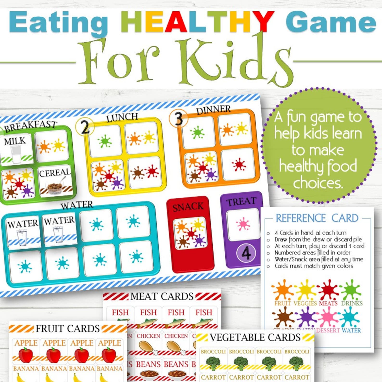 Eating Healthy Game for Kids INSTANT DOWNLOAD | Etsy