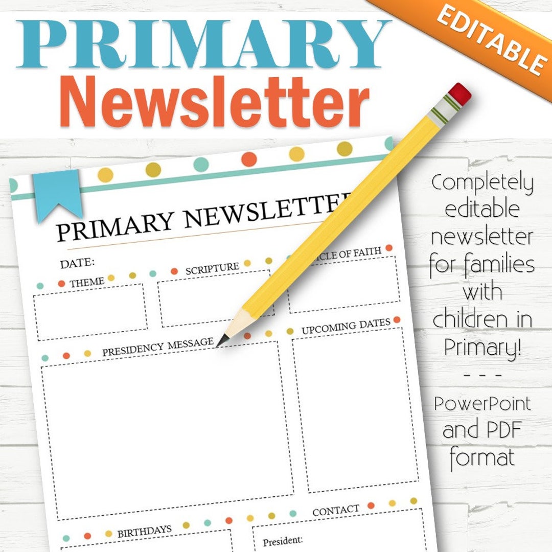 EDITABLE Primary Newsletter - INSTANT DOWNLOAD - Etsy