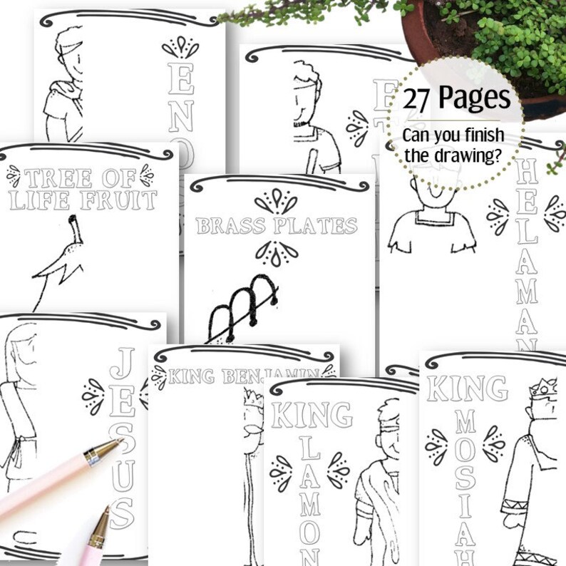 Book of Mormon Sketch Book 27 Pages INSTANT DOWNLOAD | Etsy