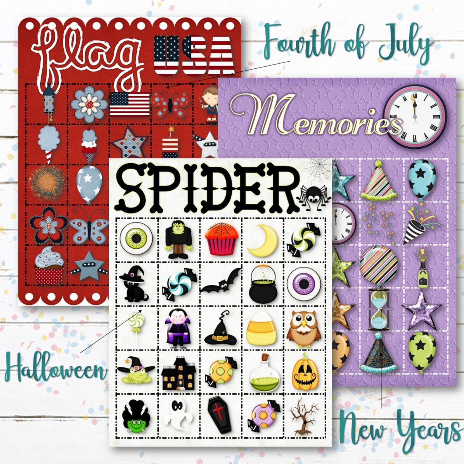 30 Laminated Themed Bingo Cards Printed Version - Etsy