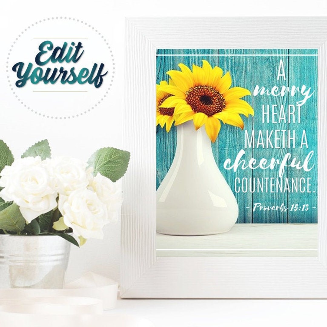 EDITABLE A Merry Heart Printable - INSTANT DOWNLOAD - Etsy