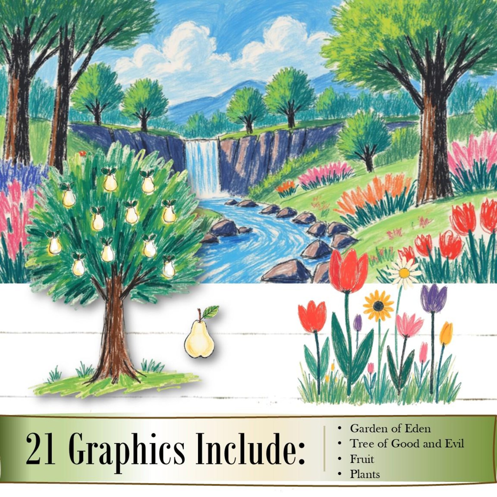 Old Testament Bible Graphics - the Creation / Adam & Eve Clipart ...