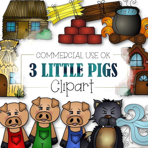 Three Little Pigs Stick House Clip Art