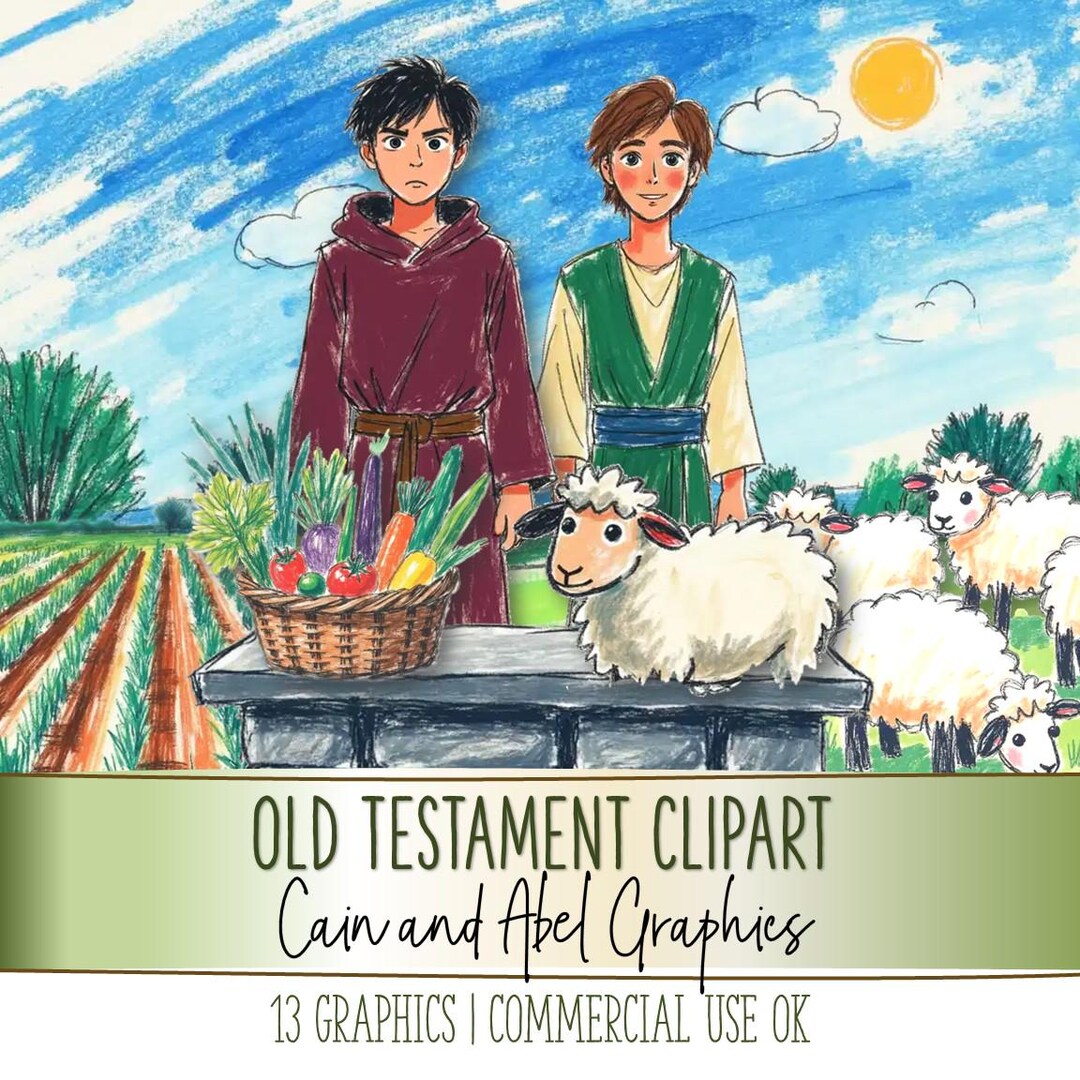 Old Testament Bible Graphics - Cain and Abel Clipart Printables PNG JPG ...