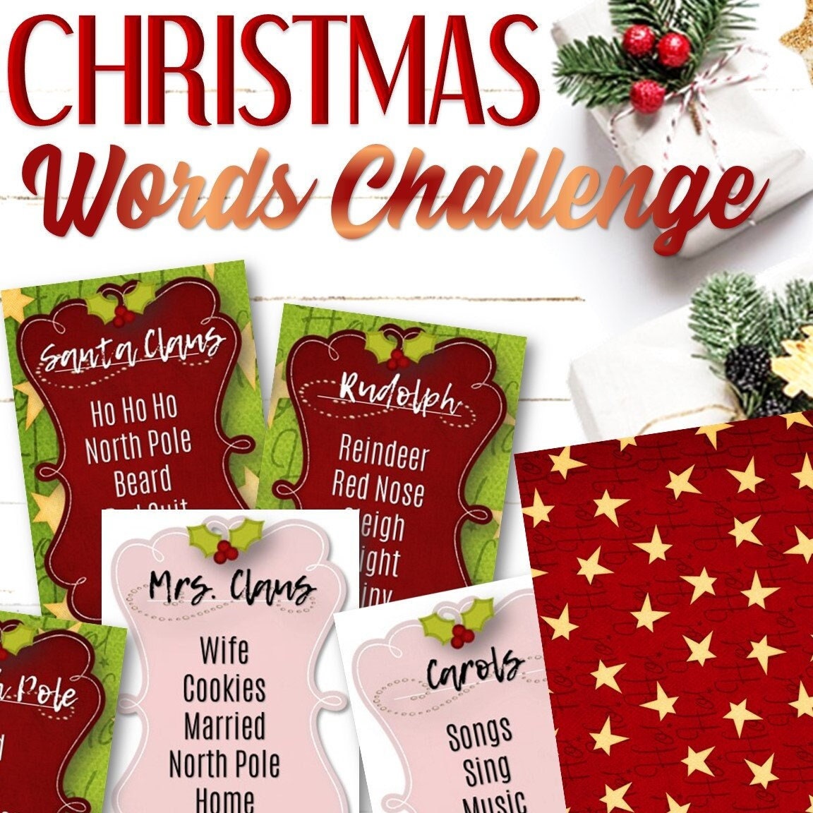 EDITABLE Christmas Word Challenge Game INSTANT DOWNLOAD | Etsy