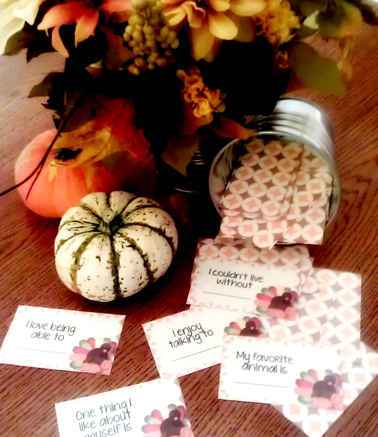 Turkey Advent Calendar With Thankful Prompt Cards - INSTANT DOWNLOAD - Etsy