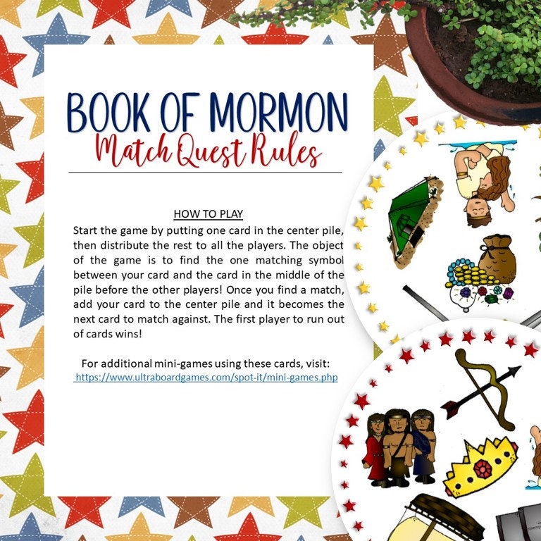 Book of Mormon Match Quest - INSTANT DOWNLOAD - Etsy