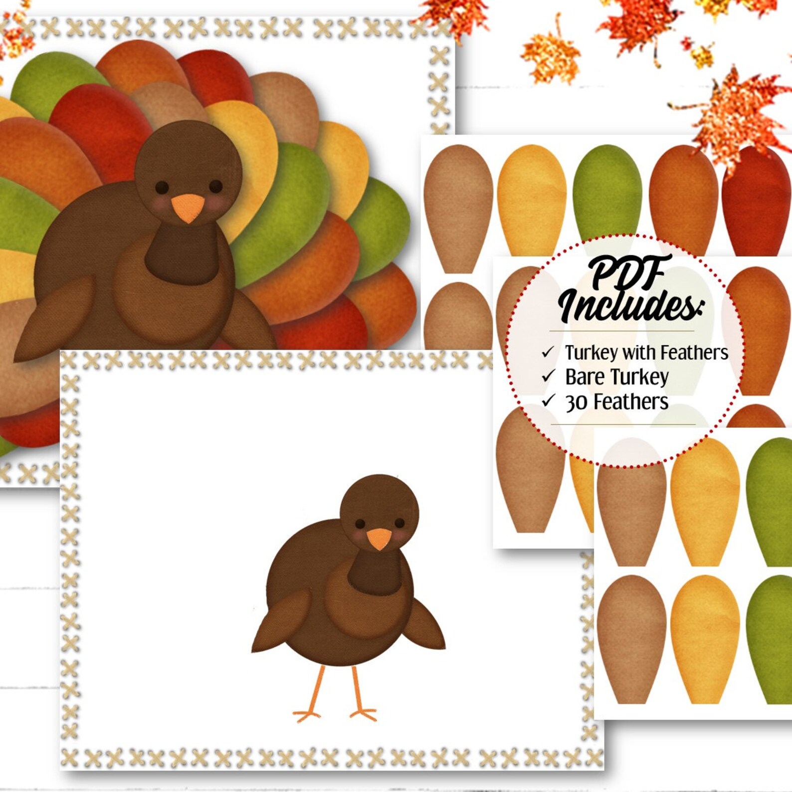 Turkey Advent Calendar With Thankful Prompt Cards INSTANT - Etsy