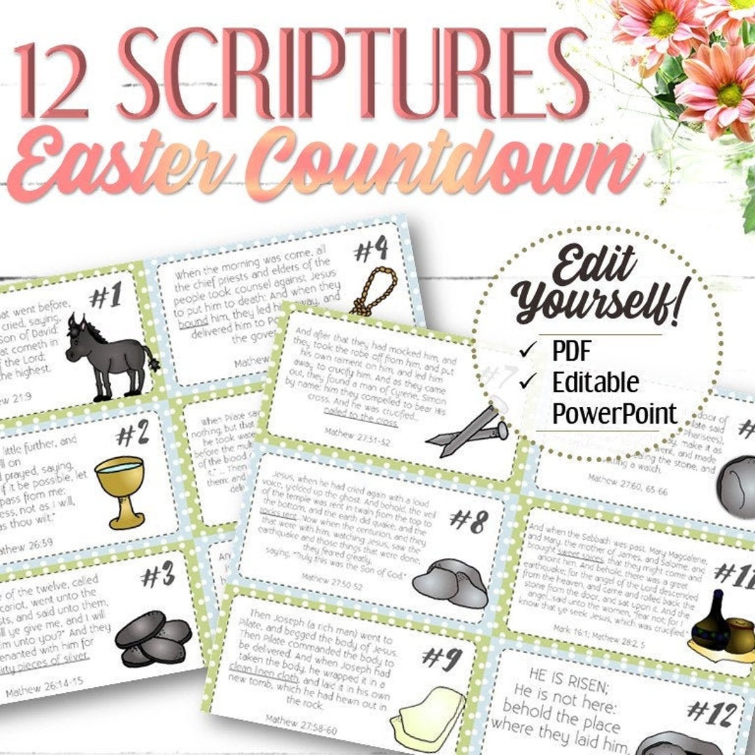 EDITABLE Easter Egg Scripture Countdown - INSTANT DOWNLOAD - Etsy