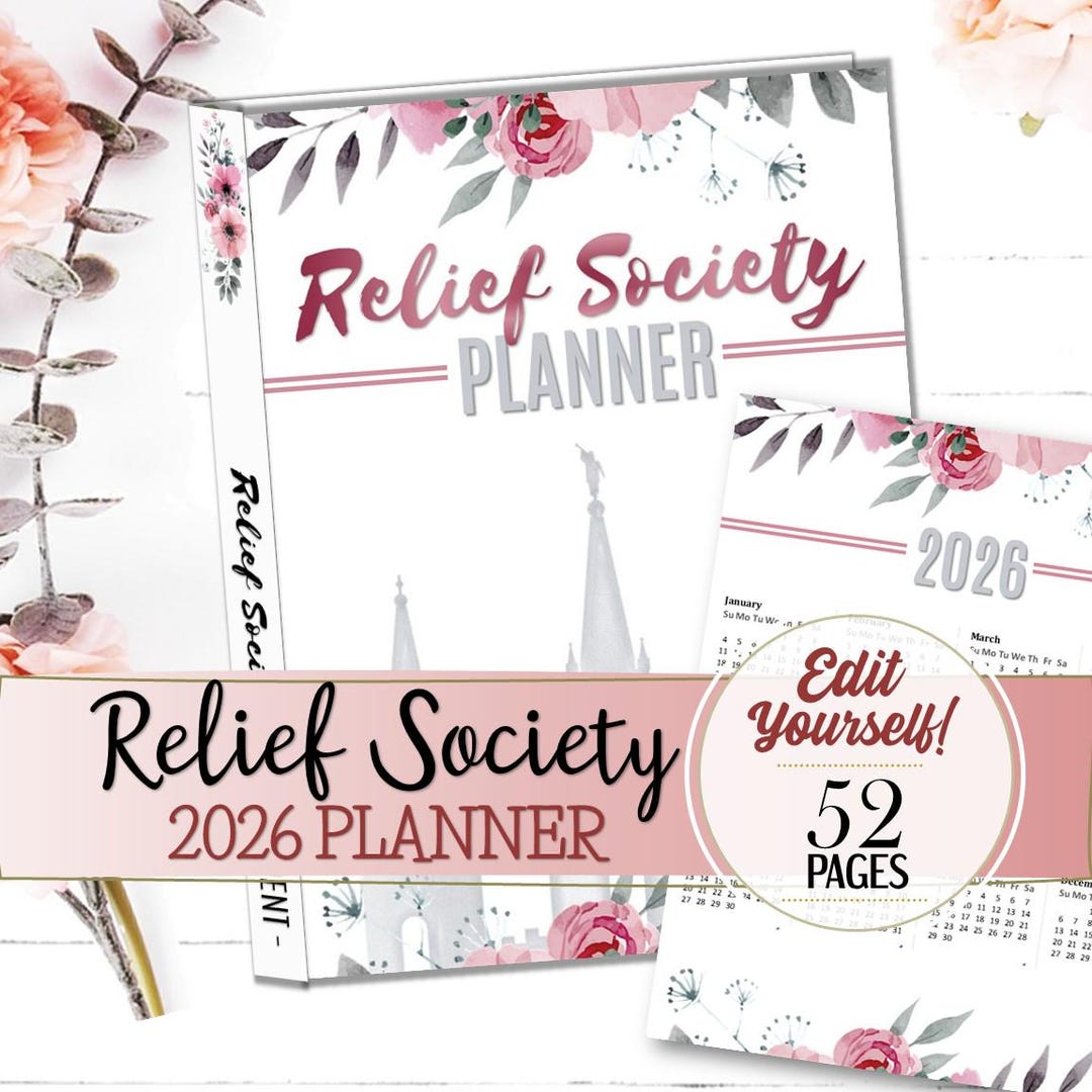 EDITABLE 2026 Relief Society Planner - INSTANT DOWNLOAD - Etsy