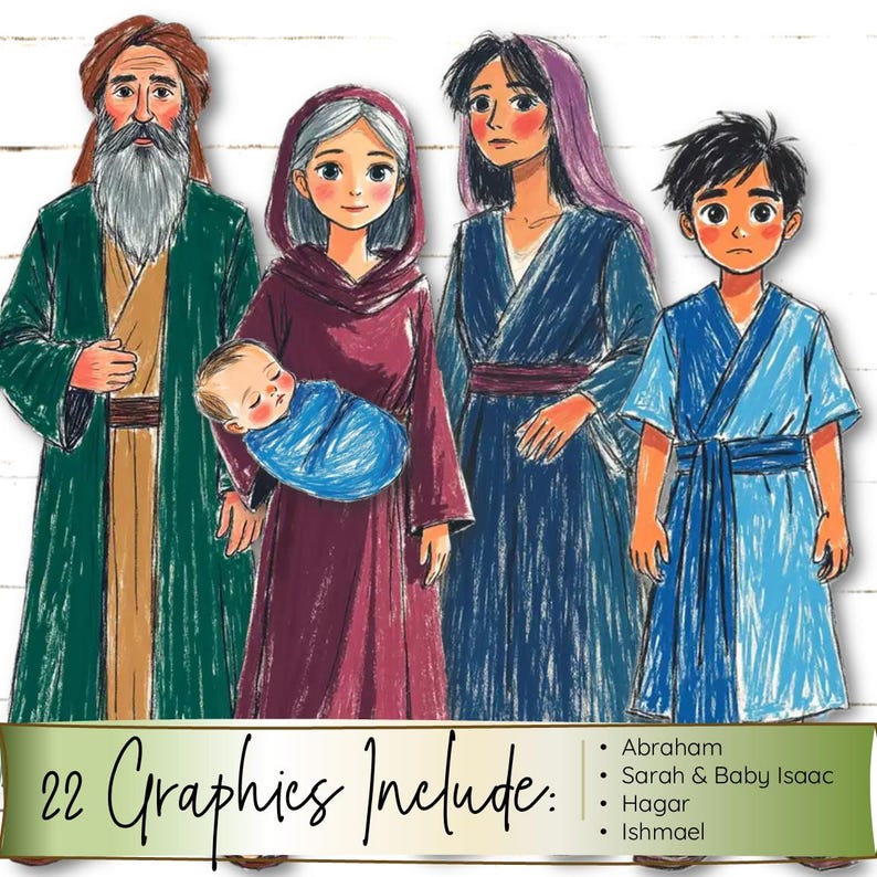 Old Testament Bible Graphics - Abraham, Sarah, Isaac, Hagar, & Ishmael ...