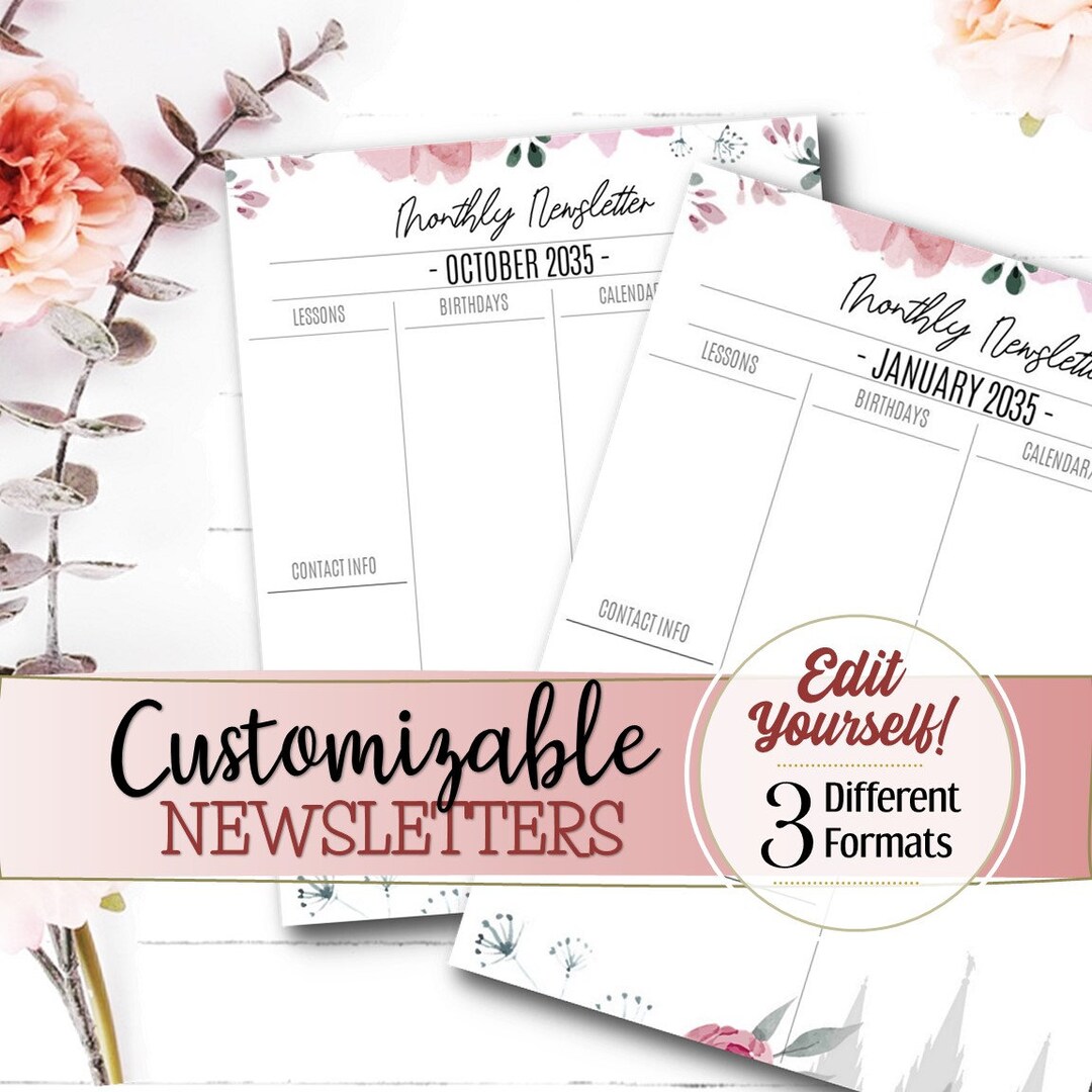 EDITABLE Newsletters for Relief Society, Young Women, Primary, Activity ...