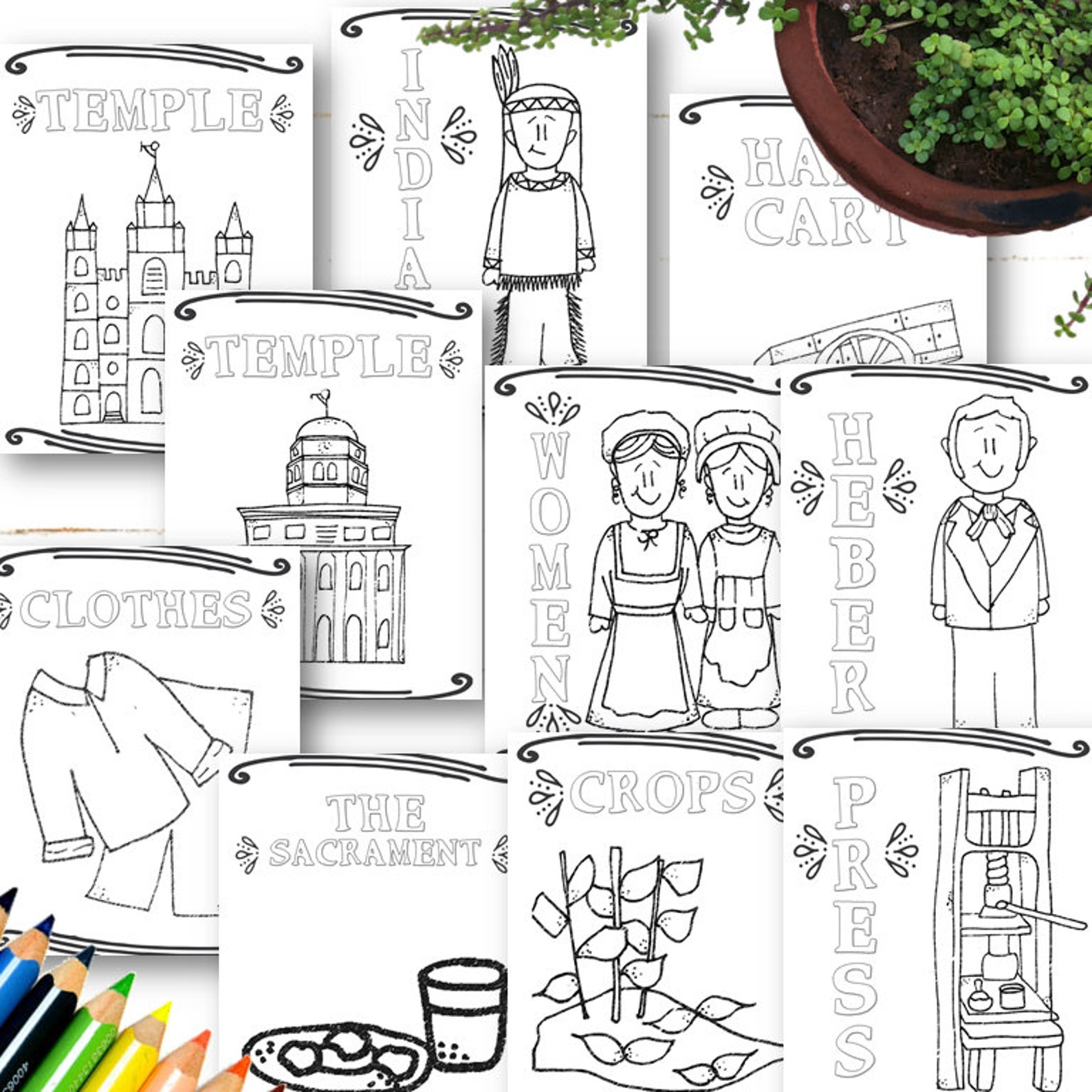 Church History Coloring Pages 29 Pages INSTANT DOWNLOAD - Etsy