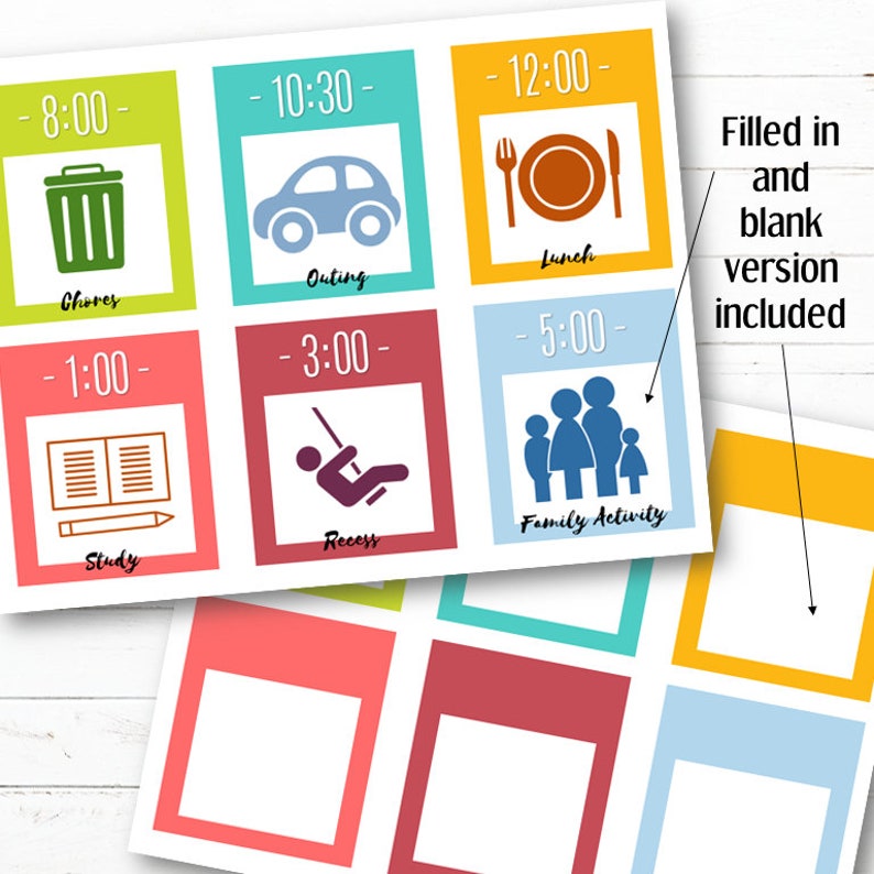 EDITABLE Visual Schedule and Routine Sign - INSTANT DOWNLOAD - Etsy