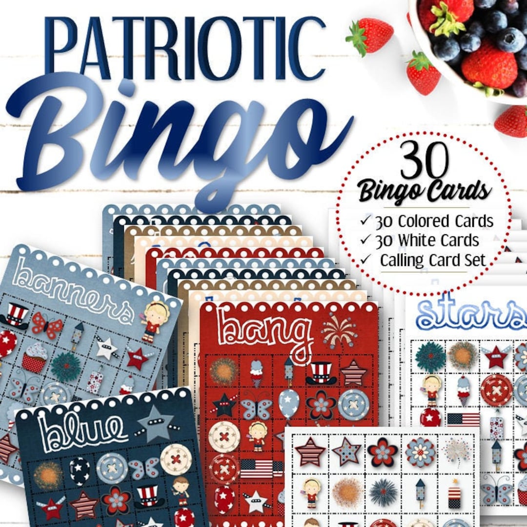 30 Patriotic Bingo Cards - INSTANT DOWNLOAD - Etsy