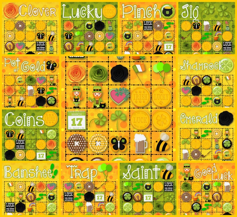 30 St. Patrick Bingo Cards INSTANT DOWNLOAD | Etsy
