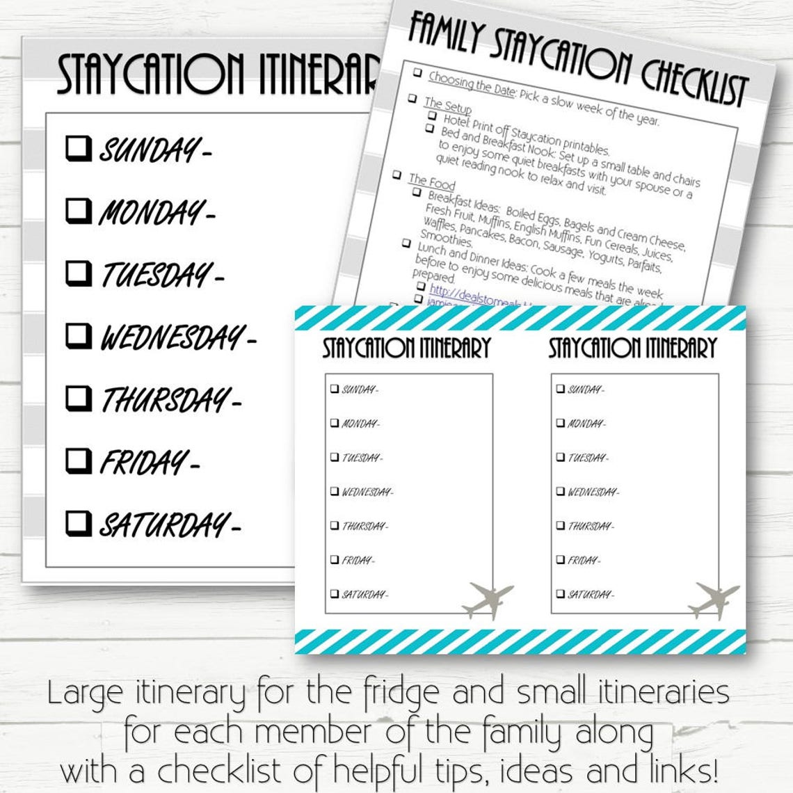 EDITABLE Family Staycation Kit - INSTANT DOWNLOAD - Etsy