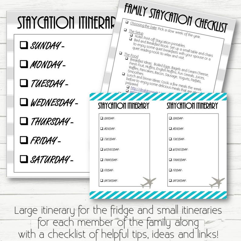 EDITABLE Family Staycation Kit - INSTANT DOWNLOAD - Etsy