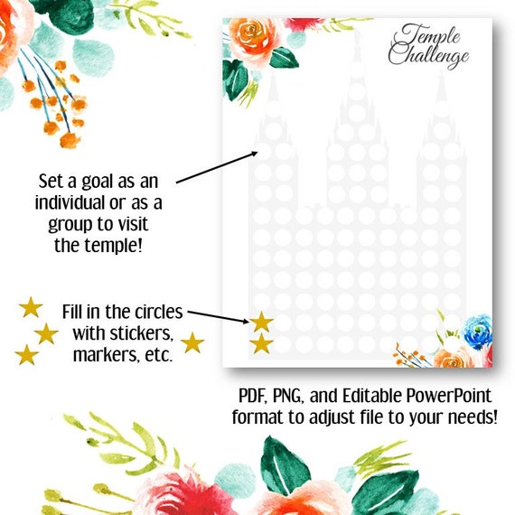 Home & Living LDS Temple Goal Chart Home Decor etna.com.pe