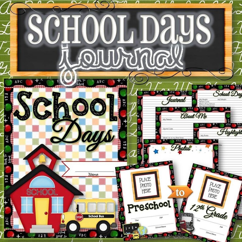 School Days Journal - INSTANT DOWNLOAD - Etsy