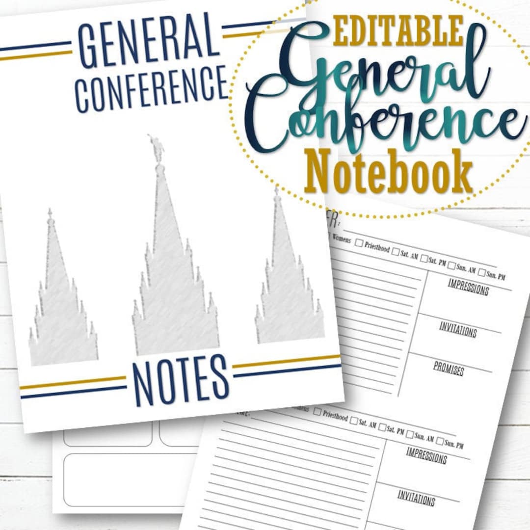 EDITABLE General Conference Study Notebook - INSTANT DOWNLOAD - Etsy
