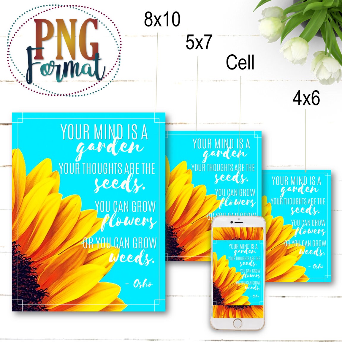 EDITABLE Your Mind is a Garden Printable - INSTANT DOWNLOAD - Etsy