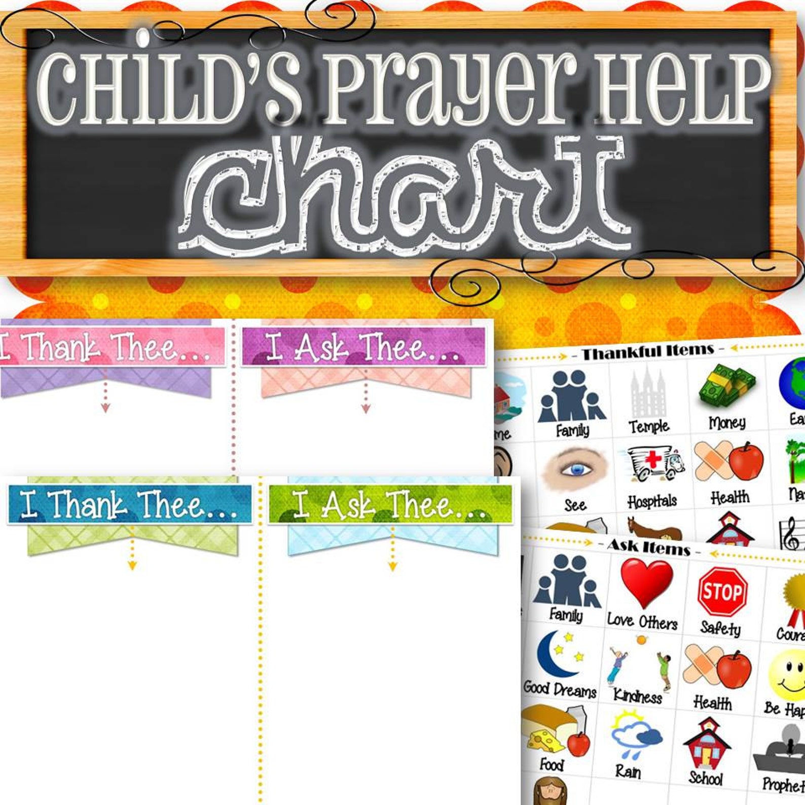 Child's Prayer Help Chart INSTANT DOWNLOAD | Etsy